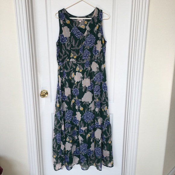Merona | Dresses | Merona Emerald Floral Maxi Dress | Poshmark